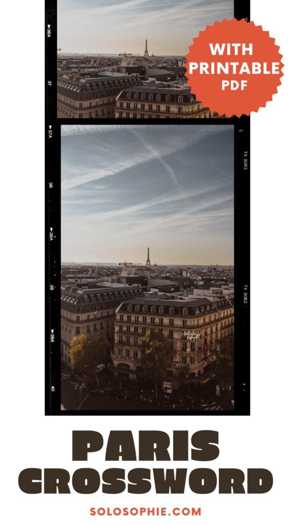 Paris General Knowledge Crossword (+ PRINTABLE DOWNLOAD)